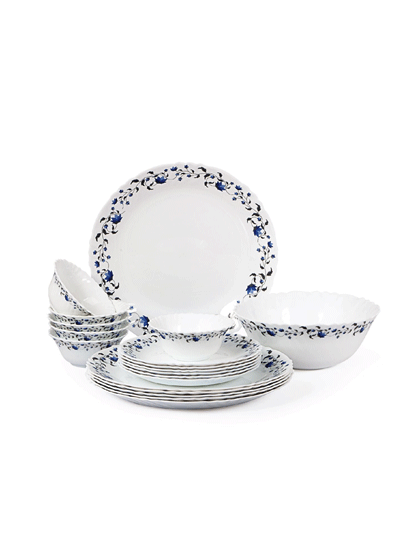 Cello Imperial Vinea Opalware White Dinner Set -19 Pieces – behalinternational